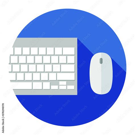 Computer Keyboard And Mouse Vector Illustration With Blue Color Background Stock Vector Adobe