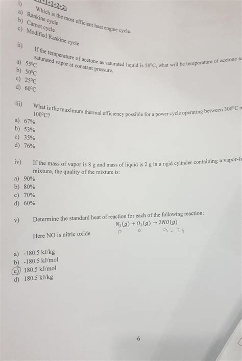 Solved Which Is The Most Efficient Heat Engine Cycle If The