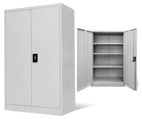 Home Armoire En Métal Blanc 2 Portes Phil 90 Cm Lestendancesfr