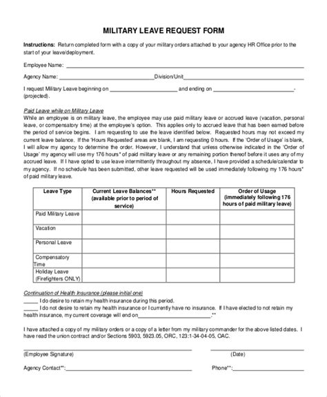 FREE Leave Request Form Samples PDF MS Word Google Docs Excel