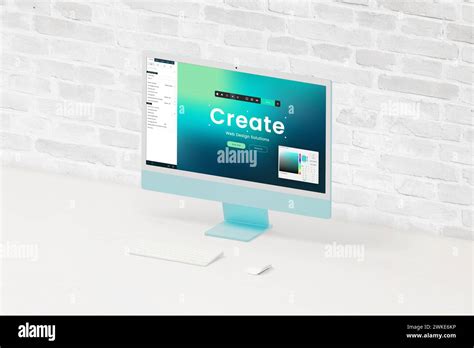Modern Computer Screen Displays Online Website Creator Interface With