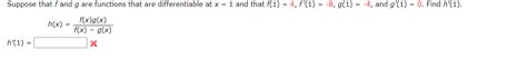 Solved Suppose That F And G Are Functions That Are Chegg Com