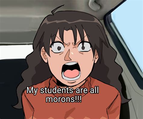 Safebooru 1girl Angry Azumanga Daioh Brown Eyes Brown Hair Car