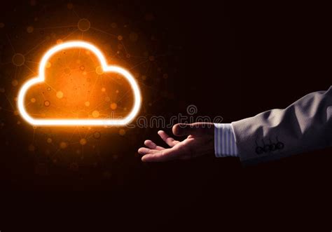 Digital Cloud Icon As Symbol Of Wireless Connection On Dark Background