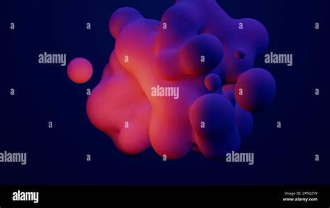 Metaverse 3d Render Morphing Animation Pink Purple Abstract Metaball
