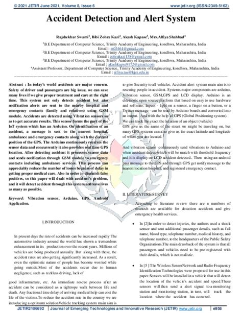 pdf accident detection and alert system