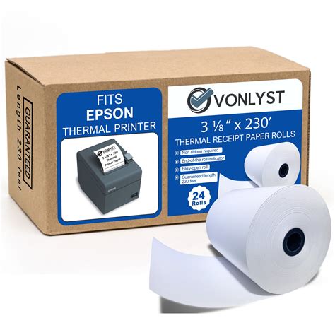 Vonlyst Receipt Paper 3 18 X 230 For Epson Thermal Printer 24 Rolls