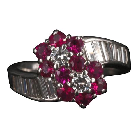 Customizable 1 6 Carat Antique Floral Ruby Diamond Engagement Ring Gold