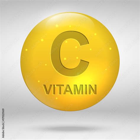 Vitamin C Drop Pill Capsule Icon Ascorbic Acid Stock Vector Adobe Stock