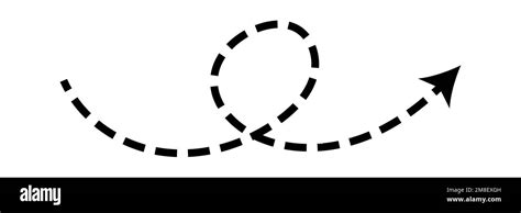 Dashed Arrow Set Vector Doodle Dot Line Thin Pointer Arrows Stock