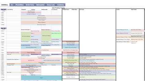 Wedding Schedule In Excel Wedding Planning Excel Timeline Wedding