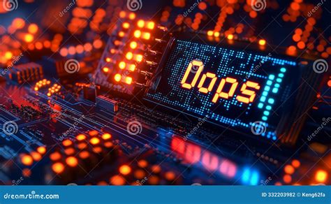 Close Up Of Digital Error Code Displayed On A Futuristic Screen