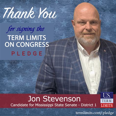 Jon Stevenson Pledges To Support Congressional Term Limits U S Term