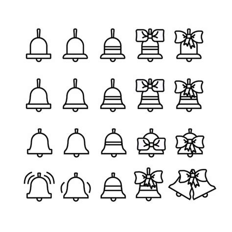 Premium Vector Bell Icons Set Outline Vector Icon Isolated On White Background Ringing Bell