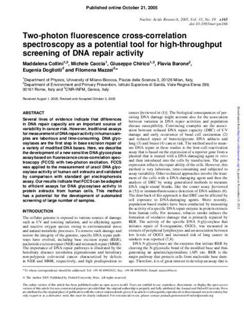 Pdf Two Photon Fluorescence Cross Correlation Spectroscopy As A