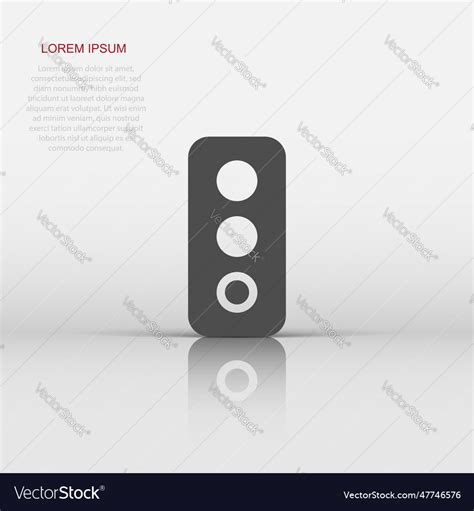 Semaphore Icon In Flat Style Traffic Light Vector Image