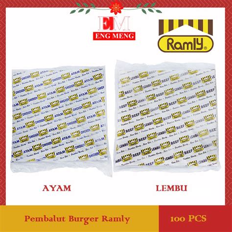 Pembalut Burger Ramly Burger Wrapping 100pcs Ramly Burger Paper Beef