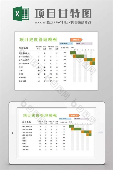 项目管理excel套表下载 包图网