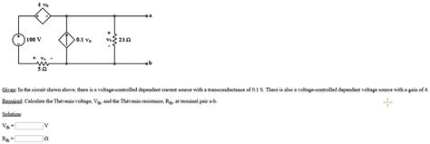 SOLVED Given In The Circuit Shown Above There Is A Voltage Controlled Dependent Current