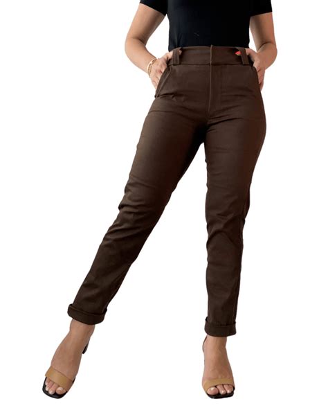 Calça Skinny Cropped Alfaiataria Chocolate