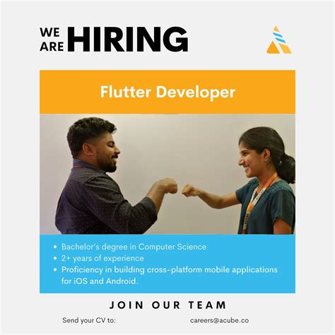 We Are Seeking A Highly Skilled Flutter Developer To Join Our Growing