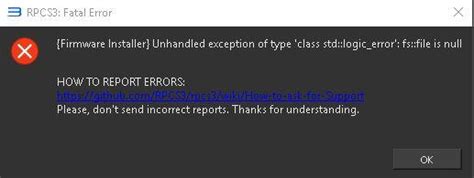 Error When Trying To Install Firmware Rrpcs3