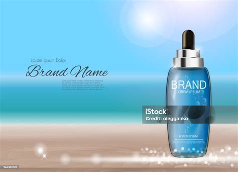 오일 에센스 보습 집중 병 템플릿 광고 또는 잡지 배경 3d 현실 벡터 Iillustration 3차원 형태에 대한 스톡 벡터 아트 및 기타 이미지 Istock