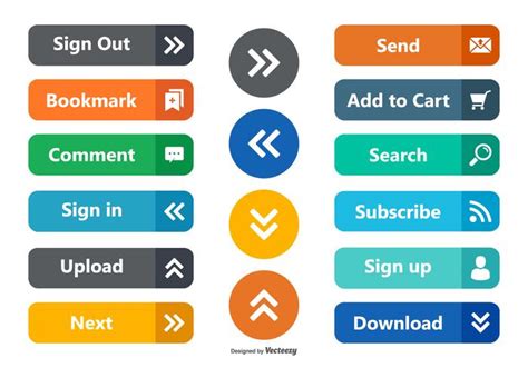 Colorful Web Button Collection 152712 Vector Art At Vecteezy