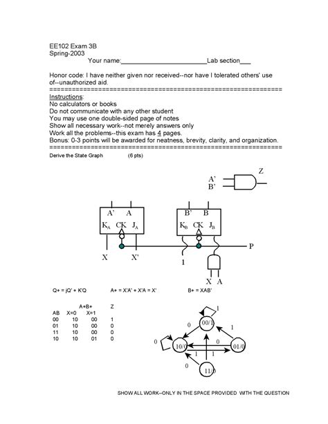 Exam 3b With Solutions Digital Circuit Logic Ece 102 Docsity