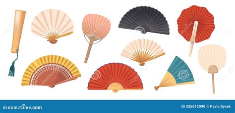 Collection Of Traditional Asian Hand Fans In Various Colors And Styles