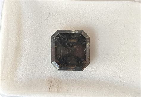 diamond 1 44 ct cut cornered rectangle step cut fancy dark grey