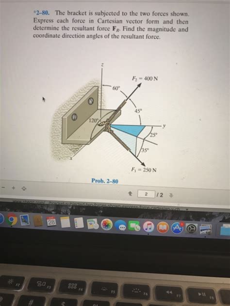 Solved The Bracket Is Subjected To The Two Forces Shown Chegg