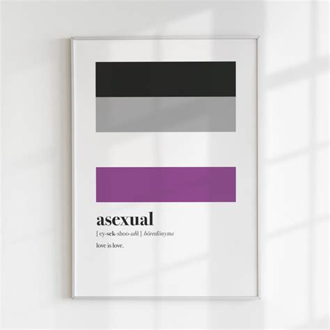 Asexual Pride Print Subtle Ace Flag Asexuality Art Love Is Etsy