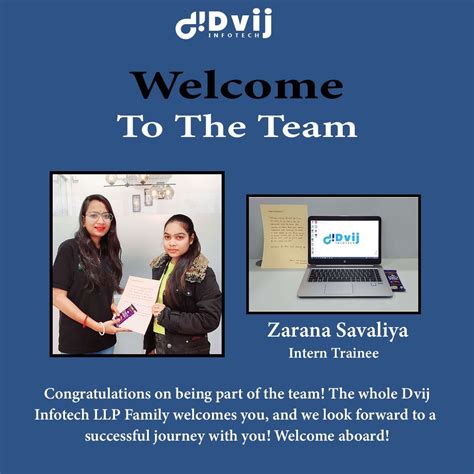 Dvij Infotech On Linkedin Welcometotheteam Welcome Newbeginning