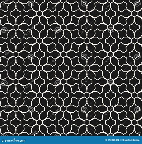 Vector Geometric Seamless Pattern Thin Lines Subtle Grid Floral