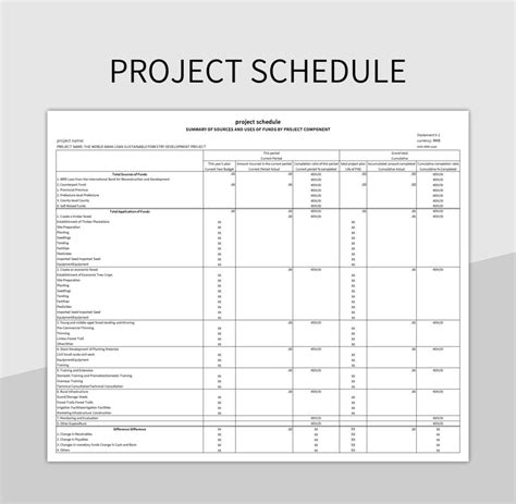 Project Schedule Excel Template And Google Sheets File For Free Download Slidesdocs