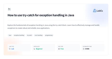 How To Use Try Catch For Exception Handling In Java Labex