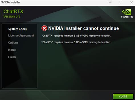 Troubleshooting Installation For 6gb Gpu Application Adjustments Failed Rchatwithrtx