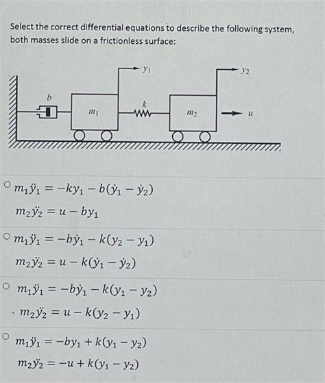 Solved Select The Correct Differential Equations To Describe Chegg