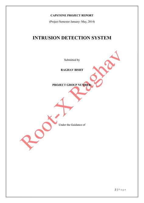 Intrusion Detection System Project Report Pdf