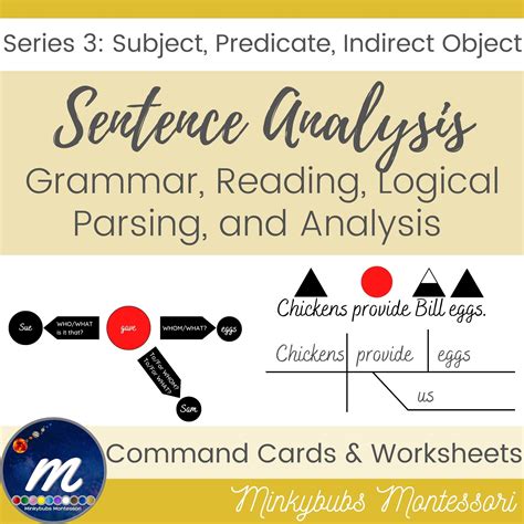 Sentence Analysis Grammar Parsing Workbook Subject Predicate Indirect