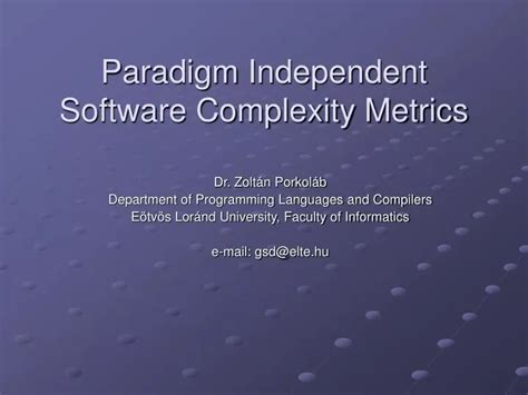 Ppt Paradigm Independent Software Complexity Metrics Powerpoint