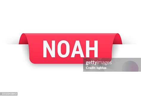 Noah Male Name Red Banner Bookmark Ribbon Label On White Background