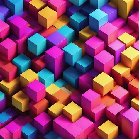 Premium Photo Isometric Cube Multicolored And Noise Texture Gradient Background 3d Isometric