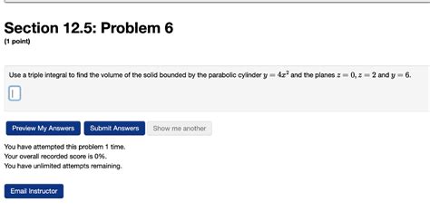 Solved Section Problem Point Use A Triple Chegg Com