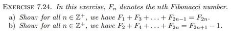 Solved EXERCISE 7 24 In This Exercise Fn Denotes The Nth Chegg Com