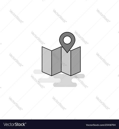 Map Web Icon Flat Line Filled Gray Royalty Free Vector Image