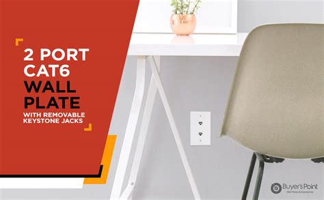 BUYER S POINT Cat6 Ethernet Female To Female Wall Plate UL Listed 2 Ports Perfect For High