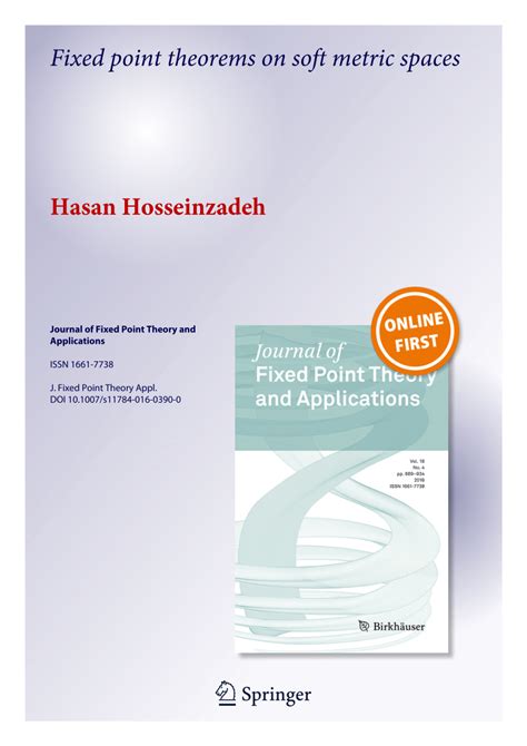 pdf fixed point theorems on soft metric spaces