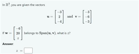 Solved In R You Are Given The Vectors U And Chegg